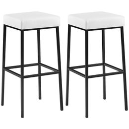 CLP 2er Set Barhocker Montreal I Gepolsterte Barst&uuml;hle mit Kunstlederbez&uuml;gen I Tresenhocker mit Metallgestellen