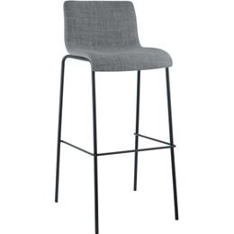 CLP Barhocker mit Lehne Hover, Barstuhl stapelbar mit Stoffbezug, Stapelstuhl Metallgestell bis 150 kg belastbar