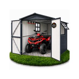 ALBATROS Premium Quad-Garage &ndash; verzinktes Metall in Anthrazit (RAL 7016) 201,4 &times; 328,6 &times; 190,9 cm Quad-Unterstellplatz wetterfest
