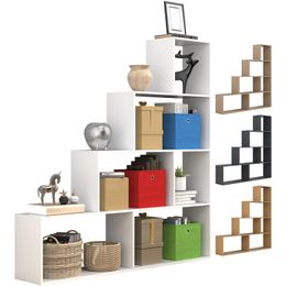 Vcm Holz Stand Treppenregal Stufenregal Standregal Raumteiler B&uuml;cherregal Dubila L