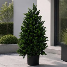 K&uuml;nstliche Tanne MCW-R29, Dekobaum Kunstbaum Kunstpflanze, Outdoor Polyethylen, 90cm