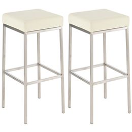 CLP 2er Set Barhocker Montreal I Gepolsterte Barst&uuml;hle mit Kunstlederbez&uuml;gen I Tresenhocker mit Metallgestellen