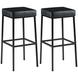 CLP 2er Set Barhocker Montreal I Gepolsterte Barst&uuml;hle mit Kunstlederbez&uuml;gen I Tresenhocker mit Metallgestellen