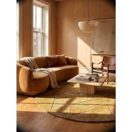 Wollteppich geometrisch Ocker &Oslash;160 cm - DEBEN KADIMA DESIGN