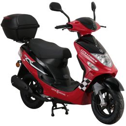Alpha Motors Mofaroller CityLeader 50 ccm 25 kmh EURO 5 rot inkl. Topcase