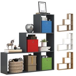Vcm Holz Stand Treppenregal Stufenregal Standregal Raumteiler B&uuml;cherregal Dubila M