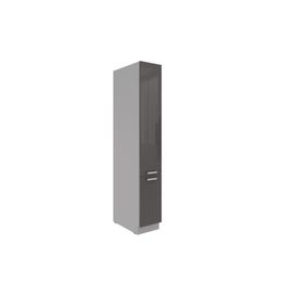 K&uuml;chen-Preisbombe K&uuml;chen Apothekerschrank 30 cm GREY Grau hochglanz K&uuml;chenzeile K&uuml;chenblock