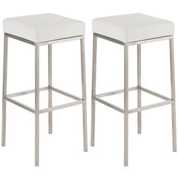 CLP 2er Set Barhocker Montreal I Gepolsterte Barst&uuml;hle mit Kunstlederbez&uuml;gen I Tresenhocker mit Metallgestellen