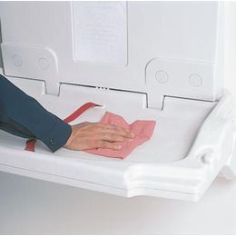 Baby-Wickelstation Rubbermaid&reg;, f&uuml;r die horizontale Wandmontage, antimikrobiell, klappbar, Ablage, Halterung f&uuml;r bis zu 40 Unterlagen, PP, platin
