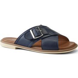 LANDS' END Lederpantoletten f&uuml;r Damen, Damen, size: regular, Blau, Leder, by Lands' End