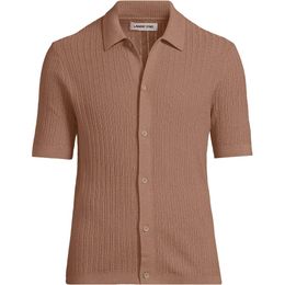 LANDS' END Leichtes Feinstrick-Hemd aus Baumwolle f&uuml;r Herren, Herren, size: regular, Braun, Baumwolle, by Lands' End