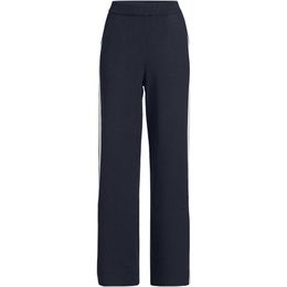 LANDS' END Feinstrick-Jerseyhose mit Streifendetail f&uuml;r Damen, Damen, size: regular, Blau, Polyester/Viskose/Polyester-Mischung, by Lands' End