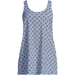 LANDS' END Badekleid mit rundem Ausschnitt in Plus-Gr&ouml;&szlig;e, Damen, size: plus, Blau, Elasthan/Nylon, by Lands' End