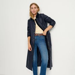 LANDS' END Langer Wachsmantel f&uuml;r Damen, Damen, size: regular, Blau, Baumwolle, by Lands' End