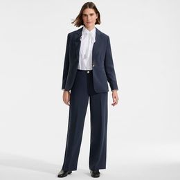 LANDS' END Cr&ecirc;pe-Blazer f&uuml;r Damen, Damen, size: regular, Blau, Polyester, by Lands' End