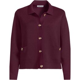 LANDS' END Kurzer Baumwoll-Blazer f&uuml;r Damen, Damen, size: regular, Lila, Baumwolle, by Lands' End