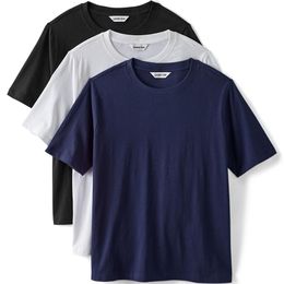 LANDS' END Kurz&auml;rmelige Rundhalsshirts im 3er-Set f&uuml;r Damen in Petite-Gr&ouml;&szlig;e, Damen, size: petite, Multi, Baumwolle/Baumwoll-Mischung, by Lands' End