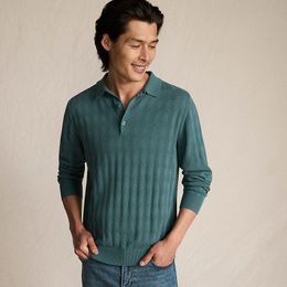 LANDS' END Feinstrick-Poloshirt f&uuml;r Herren, Herren, size: regular, Gr&uuml;n, Baumwolle, by Lands' End