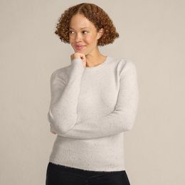 LANDS' END Pullover mit Pailletten f&uuml;r Damen in Petite-Gr&ouml;&szlig;e, Damen, size: petite, Elfenbein, Polyacryl/Polyester-Mischung, by Lands' End