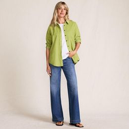 LANDS' END Feincord-Hemdbluse f&uuml;r Damen in Petite-Gr&ouml;&szlig;e, Damen, size: petite, Gr&uuml;n, Baumwolle, by Lands' End