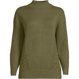 LANDS' END Stehkragenpullover Silk Touch f&uuml;r Damen, Damen, size: regular, Gr&uuml;n, Polyester/Nylon/Viskose, by Lands' End