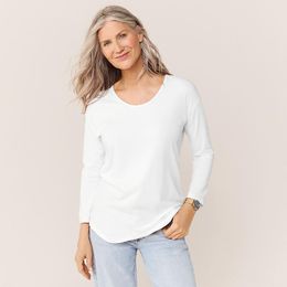 LANDS' END Flie&szlig;endes Shirt mit Ballettausschnitt f&uuml;r Damen, Damen, size: regular, Wei&szlig;, Baumwoll-Mischung/Baumwolle Modal, by Lands' End