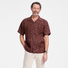 LANDS' END Premium Reinleinen-Hemd mit Kuba-Kragen f&uuml;r Herren, Herren, size: regular, Braun, Baumwolle/Leinen, by Lands' End