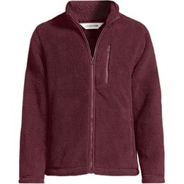 LANDS' END Sherpa-Fleecejacke, Herren, size: regular, Rot, Polyester, by Lands' End