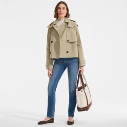 LANDS' END Kurzer Trenchcoat mit Kapuze f&uuml;r Damen, Damen, size: regular, Gr&uuml;n, by Lands' End
