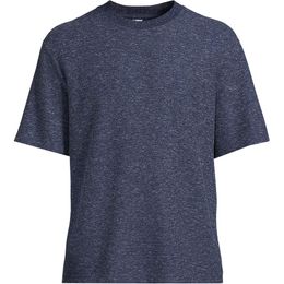 LANDS' END Premium Shirt mit Leinen und Waffelstruktur f&uuml;r Herren, Herren, size: regular, Blau, Leinen/Polyester-Mischung, by Lands' End