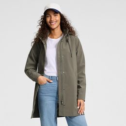 LANDS' END Leichte laminierte Regenjacke in Petite-Gr&ouml;&szlig;e, Damen, size: petite, Gr&uuml;n, Polyester, by Lands' End