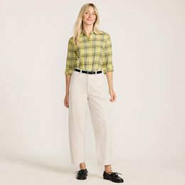 LANDS' END Barrel-Feincordhose High Waist f&uuml;r Damen in Petite-Gr&ouml;&szlig;e, Damen, size: petite, Elfenbein, Elasthan/Baumwoll-Mischung, by Lands' End