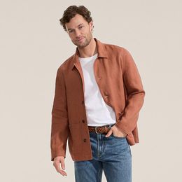 LANDS' END Premium Reinleinen-Hemdjacke, Herren, size: regular, Braun, by Lands' End