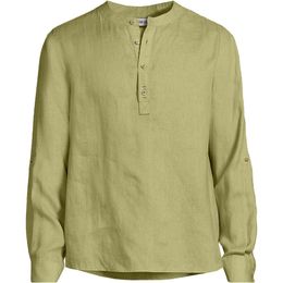 LANDS' END Grandad-Hemd aus reinem Leinen f&uuml;r Herren, Herren, size: Mens Regular, Gr&uuml;n, Leinen, by Lands' End