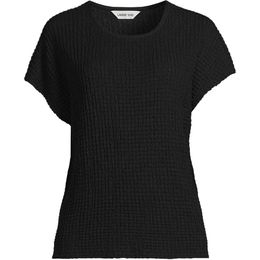 LANDS' END Crinkle-Shirt f&uuml;r Damen, Damen, size: regular, Schwarz, Polyester/Viskose/Polyester-Mischung, by Lands' End