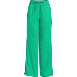 LANDS' END Leinen-Schlupfhose mit weitem Bein f&uuml;r Damen, Damen, size: regular, Gr&uuml;n, Leinen, by Lands' End