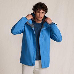LANDS' END Verstaubare wasserdichte Regenjacke f&uuml;r Herren, Herren, size: regular, Blau, Polyester, by Lands' End
