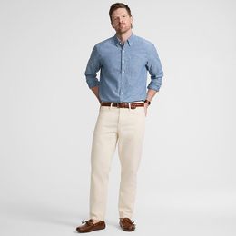 LANDS' END Soft Comfort Straight Fit Jeans im Leinenmix, Herren, size: regular, Elfenbein, Baumwolle/Leinen/Baumwoll-Mischung, by Lands' End