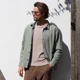 LANDS' END Soft Comfort Hemdjacke im Leinenmix f&uuml;r Herren, Herren, size: regular, Gr&uuml;n, Baumwolle/Leinen/Baumwoll-Mischung, by Lands' End