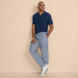 LANDS' END Leinenmix-Cargohose f&uuml;r Herren, Herren, size: regular, Blau, Leinen/Baumwoll-Mischung, by Lands' End