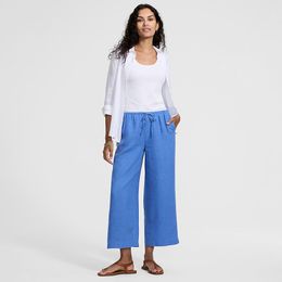 LANDS' END Weite Premium Reinleinen-Schlupfhose in 7/8-L&auml;nge f&uuml;r Damen, Damen, size: regular, Blau, Leinen, by Lands' End
