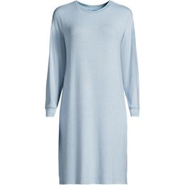 LANDS' END Silky Knit Nachthemd Gestreift f&uuml;r Damen, Damen, size: regular, Blau, Polyester/Viskose/Polyester-Mischung, by Lands' End