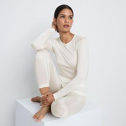 LANDS' END Seidenunterhemd mit Rundhalsausschnitt f&uuml;r Damen in Petite-Gr&ouml;&szlig;e, Damen, size: petite, Elfenbein, Seide, by Lands' End