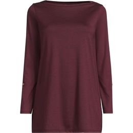 LANDS' END Langes Supima-Shirt mit U-Boot-Ausschnitt f&uuml;r Damen, Damen, size: regular, Rot, Baumwolle, by Lands' End