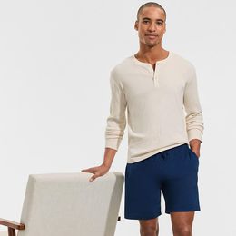 LANDS' END Pyjama-Shorts aus Baumwoll-Jersey f&uuml;r Herren, Herren, size: regular, Blau, Baumwolle, by Lands' End