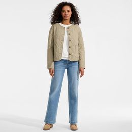 LANDS' END Soft Ease Steppjacke aus Leinenmix in Petite-Gr&ouml;&szlig;e, Damen, size: petite, Gr&uuml;n, by Lands' End