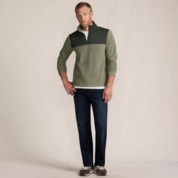 LANDS' END Anyweather Colorblock Fleece-Pullover mit Rei&szlig;verschluss f&uuml;r Herren, Herren, size: regular, Gr&uuml;n, Polyester, by Lands' End