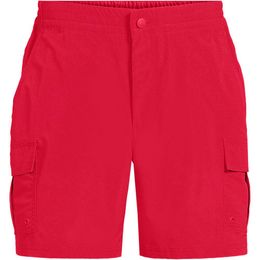 LANDS' END Schnelltrocknende UPF 50 Cargo-Badeshorts f&uuml;r Herren, 18 cm, Herren, size: regular, Rot, Elasthan/Polyester-Mischung, by Lands' End