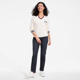 LANDS' END All-Day CoolMax Straight Fit Jeans Mid Waist, Damen, size: regular, Blau, by Lands' End