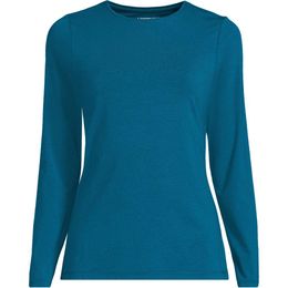 LANDS' END Shirt aus Baumwolle/Modal-Mix mit Rundausschnitt f&uuml;r Damen, Damen, size: regular, Blau, Elasthan/Baumwolle Modal, by Lands' End